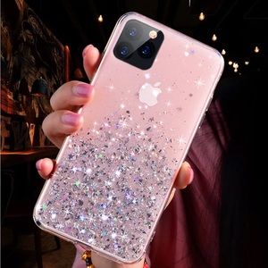 Accessories | Silicone Glitter Sparkle Pink Transparent Case For Iphone ...